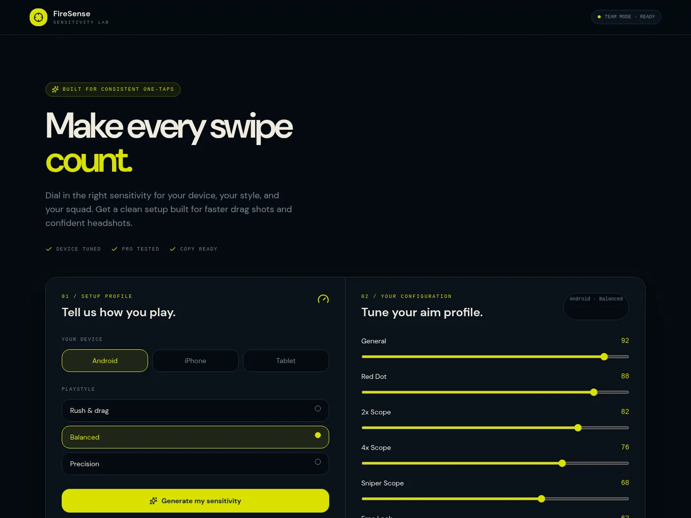 Free Fire Sensitivity Pro