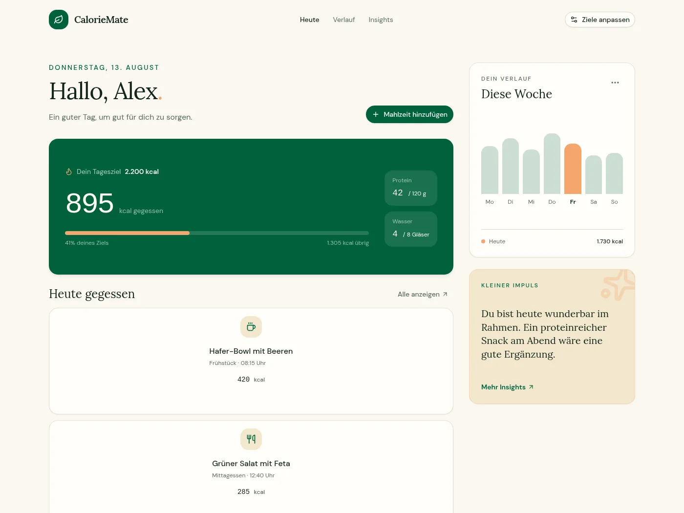 CalorieMate Tracker