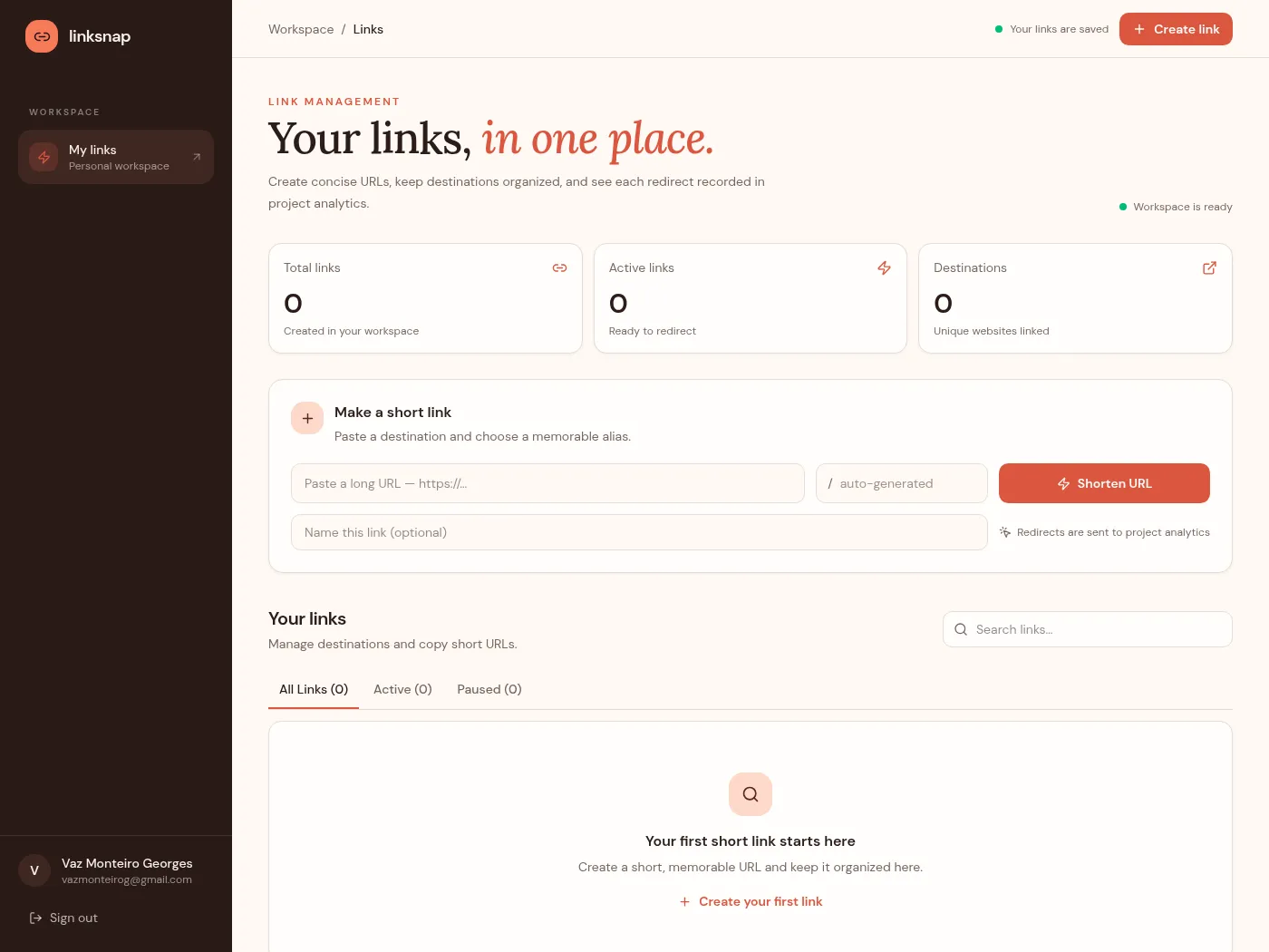 LinkSnap Shortener