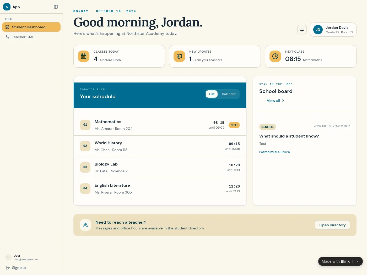 SchoolPulse Dashboard
