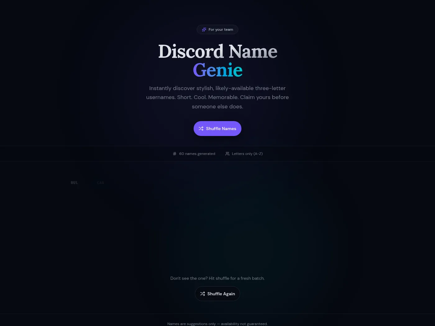 Discord Name Genie