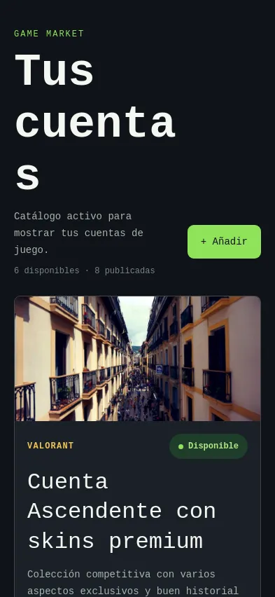 Game Account Seller App
