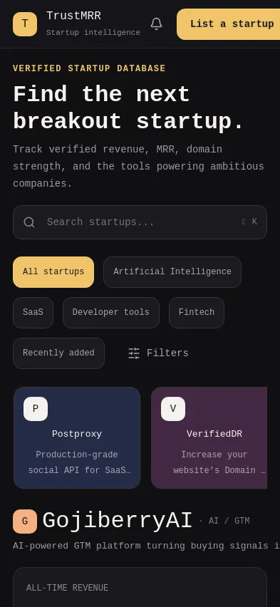 Startup Insights Dashboard