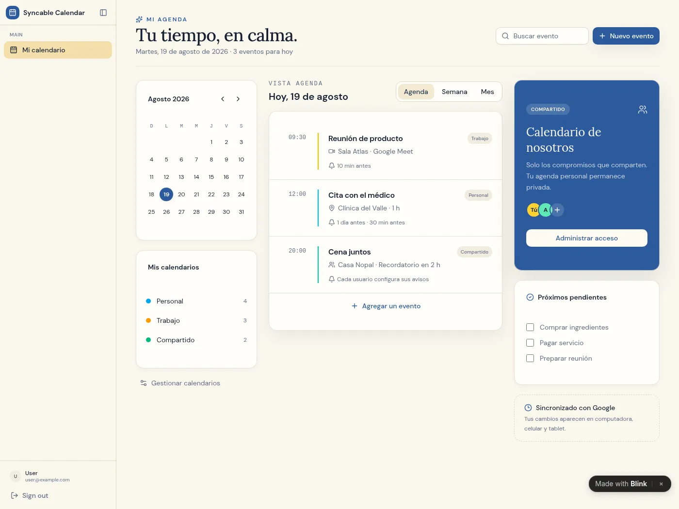 Syncable Calendar Pro