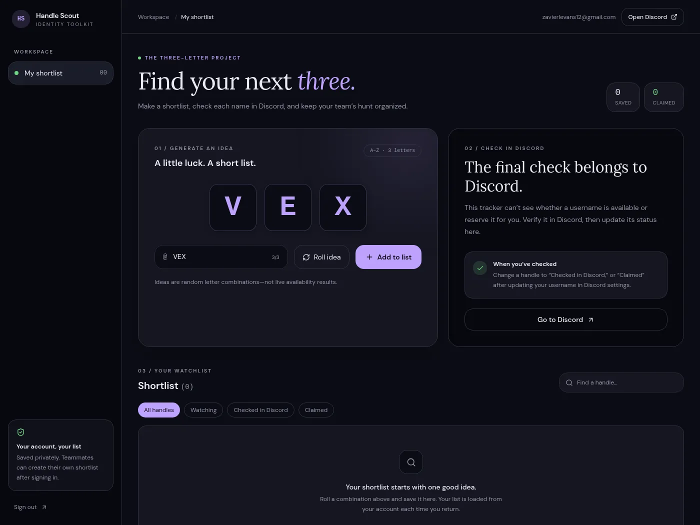 Discord Handle Hunter
