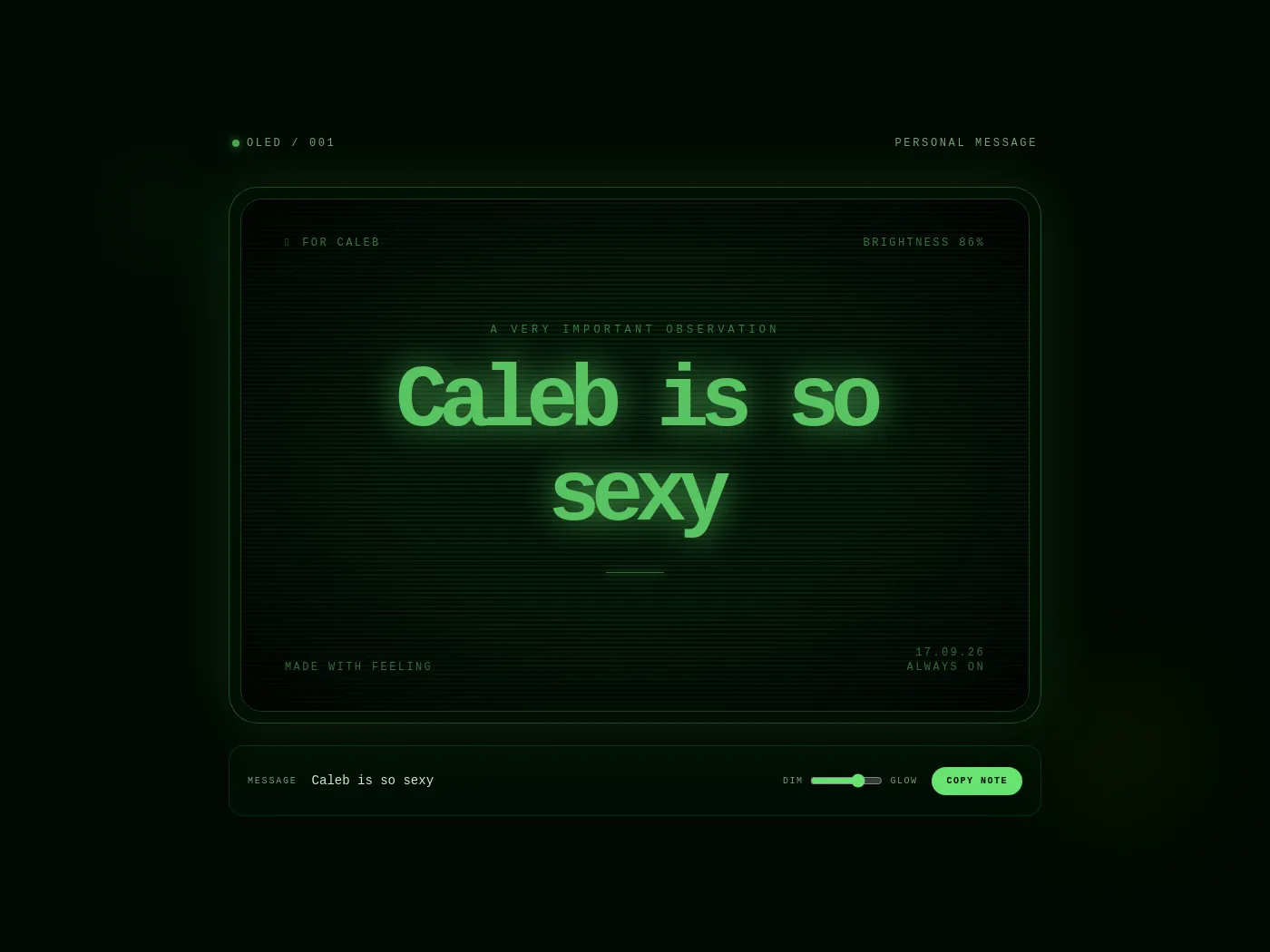 OLED Compliment Display