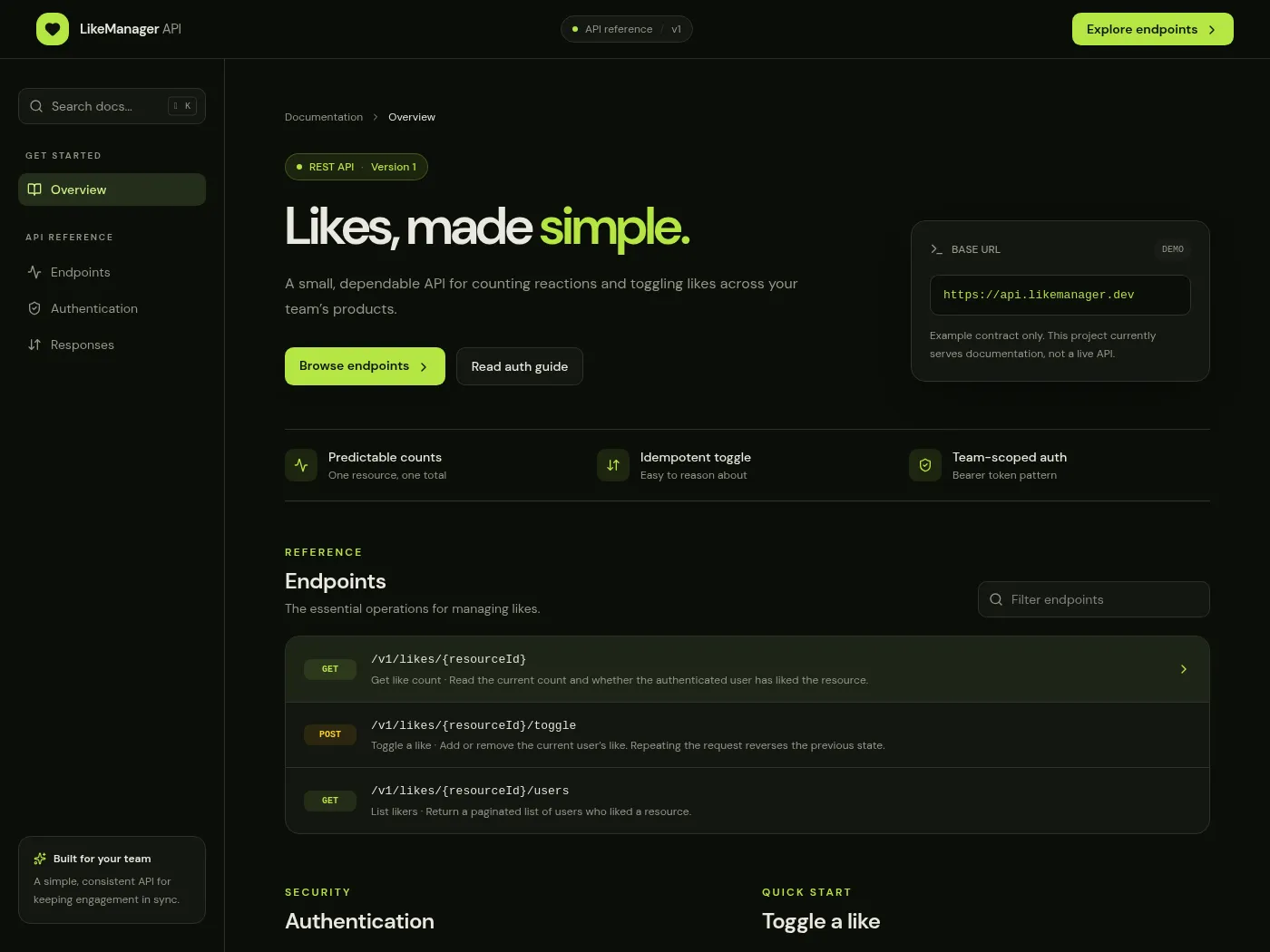 LikeManager API