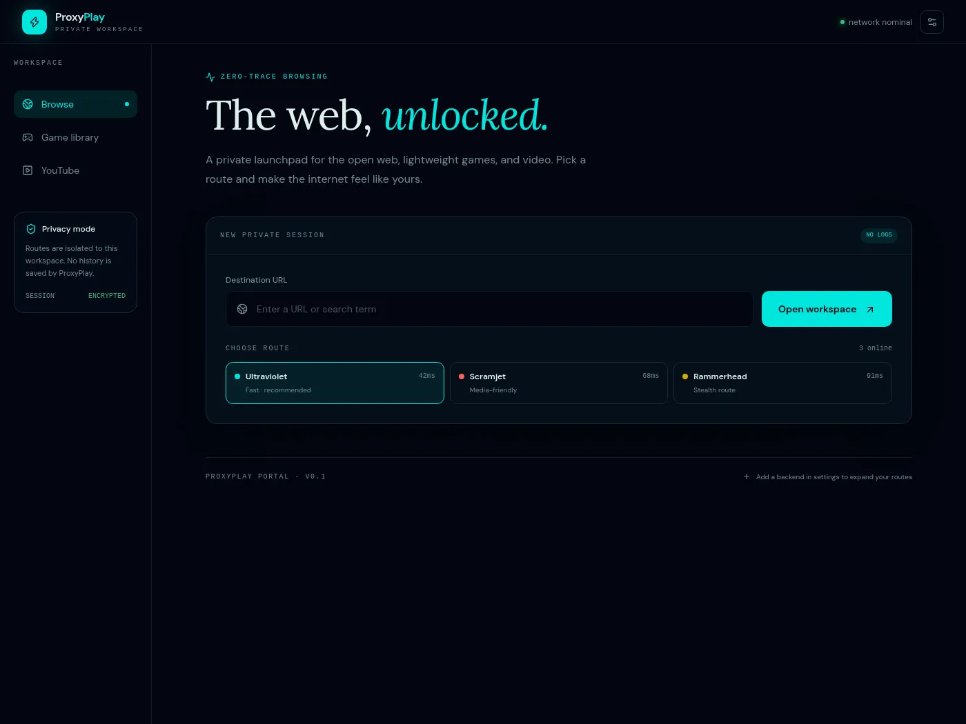 ProxyPlay Portal