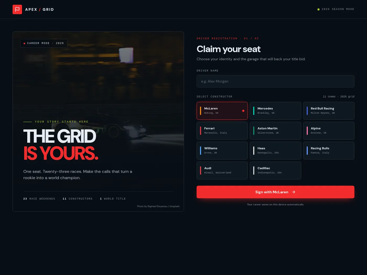 F1 Champion Career Sim
