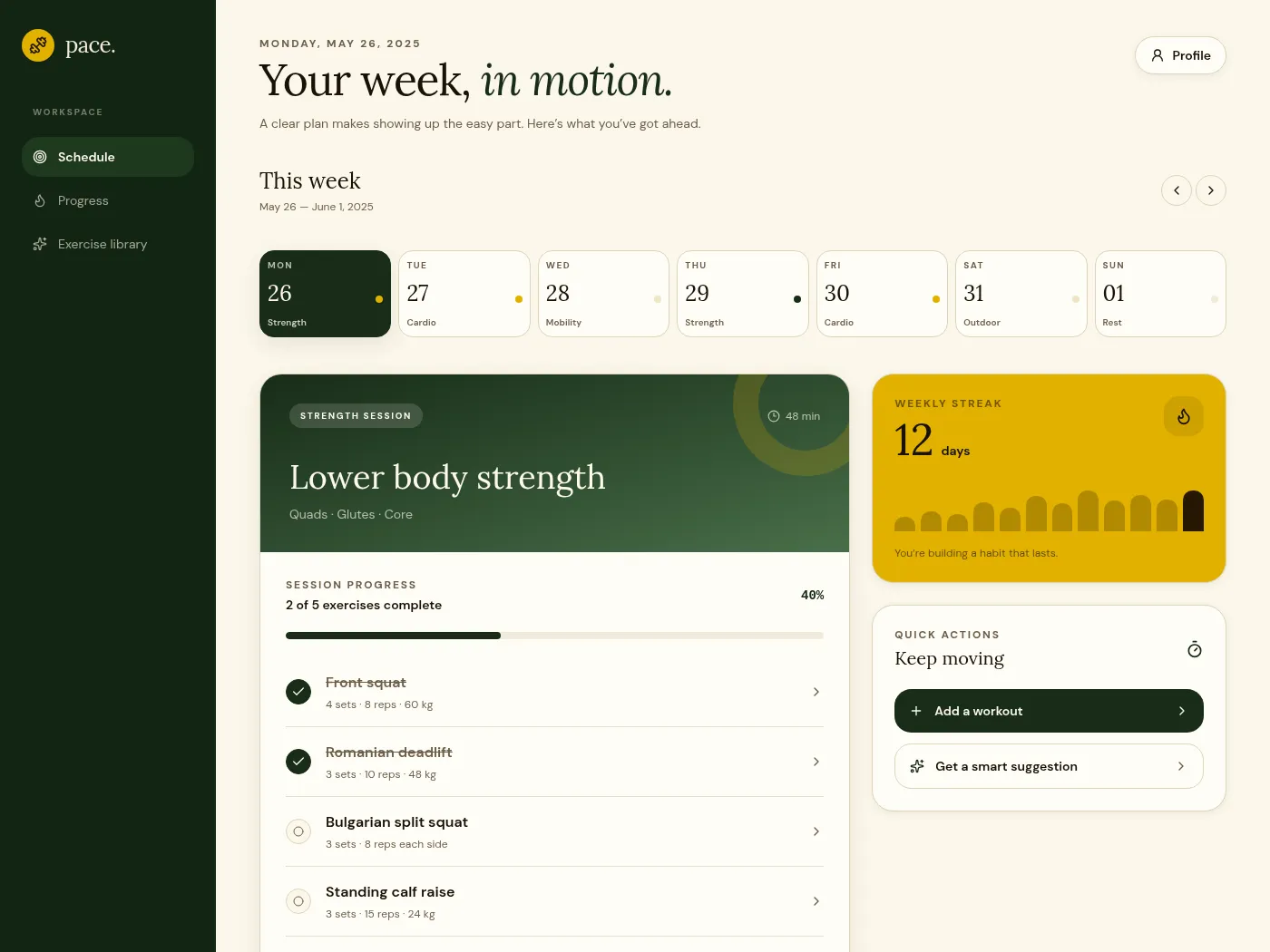 Workout Scheduler