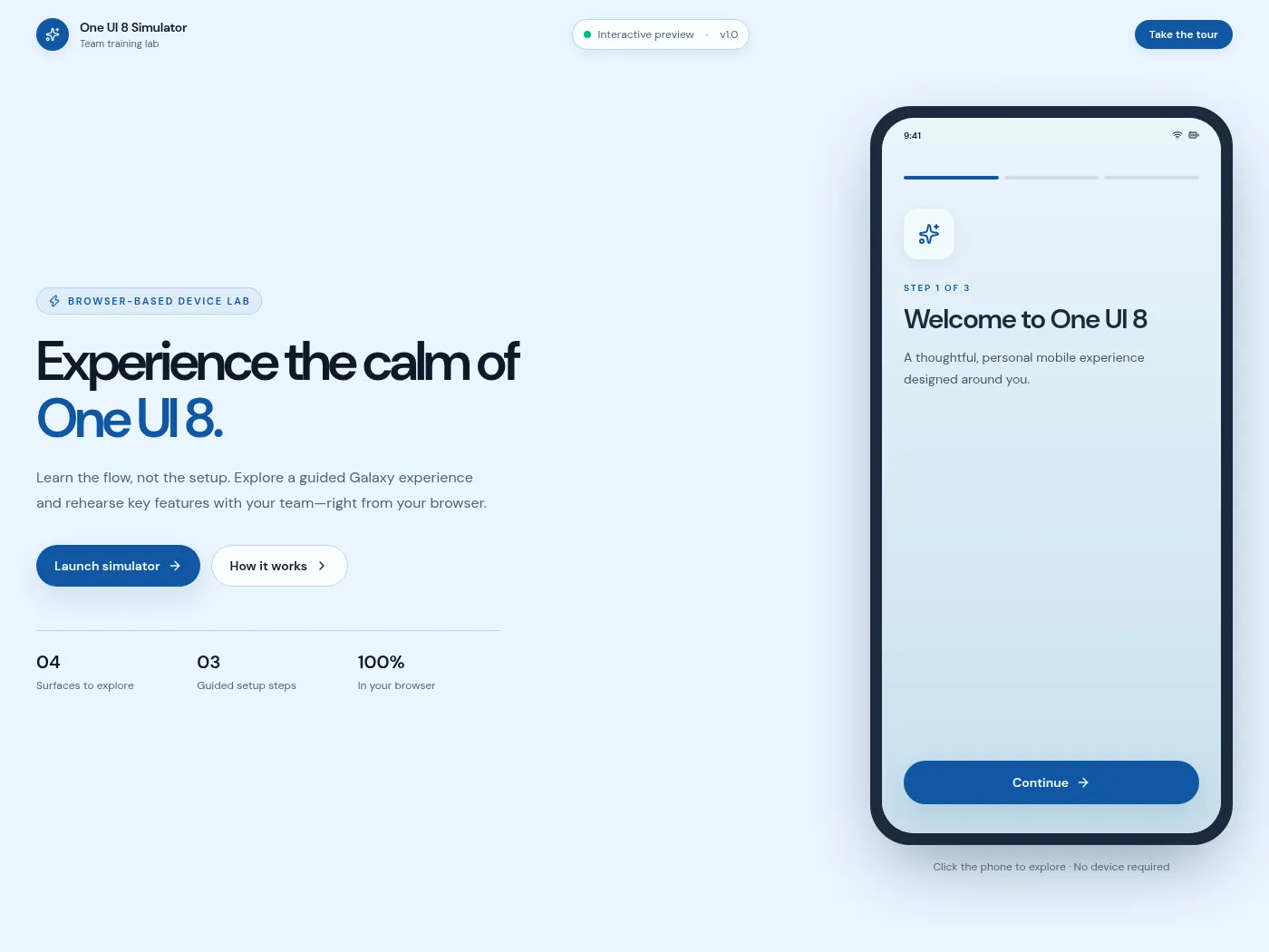 One UI 8 Browser Simulator