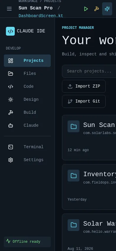Claude Mobile IDE