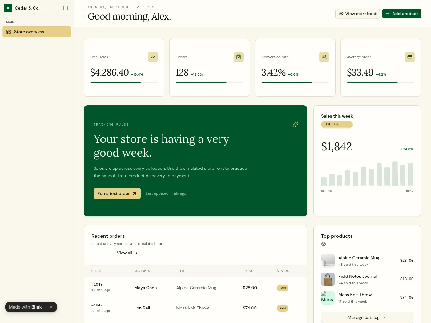 Shopify Sim Demo