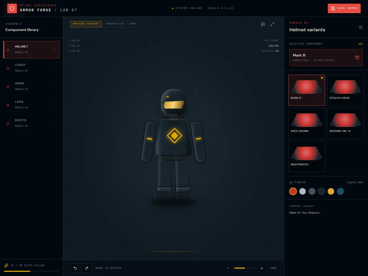 Iron Man Armor Customizer