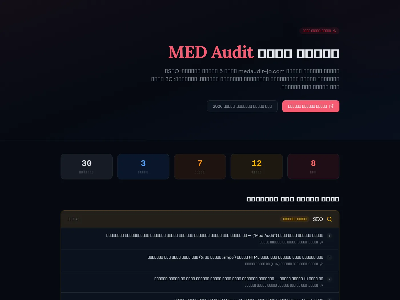 MedAudit Site Analyzer