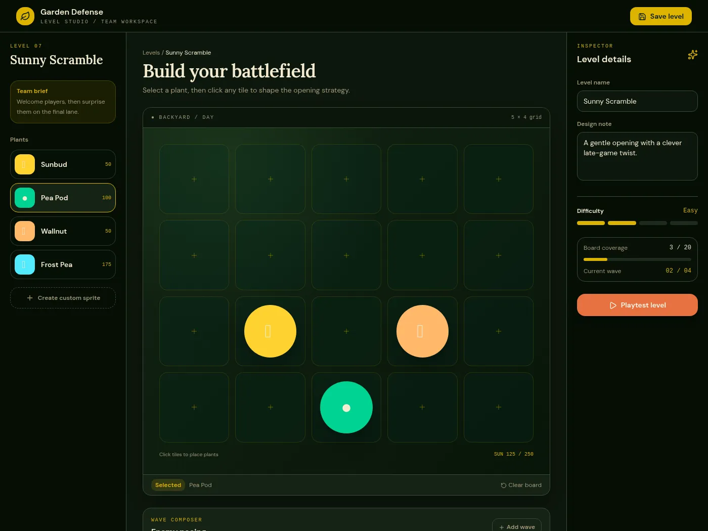 Garden Defense Builder