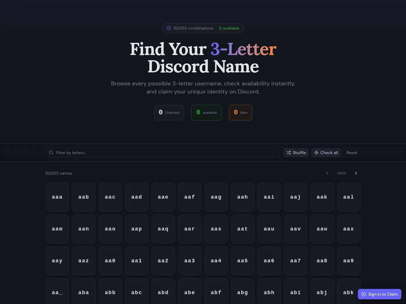 Discord Name Finder