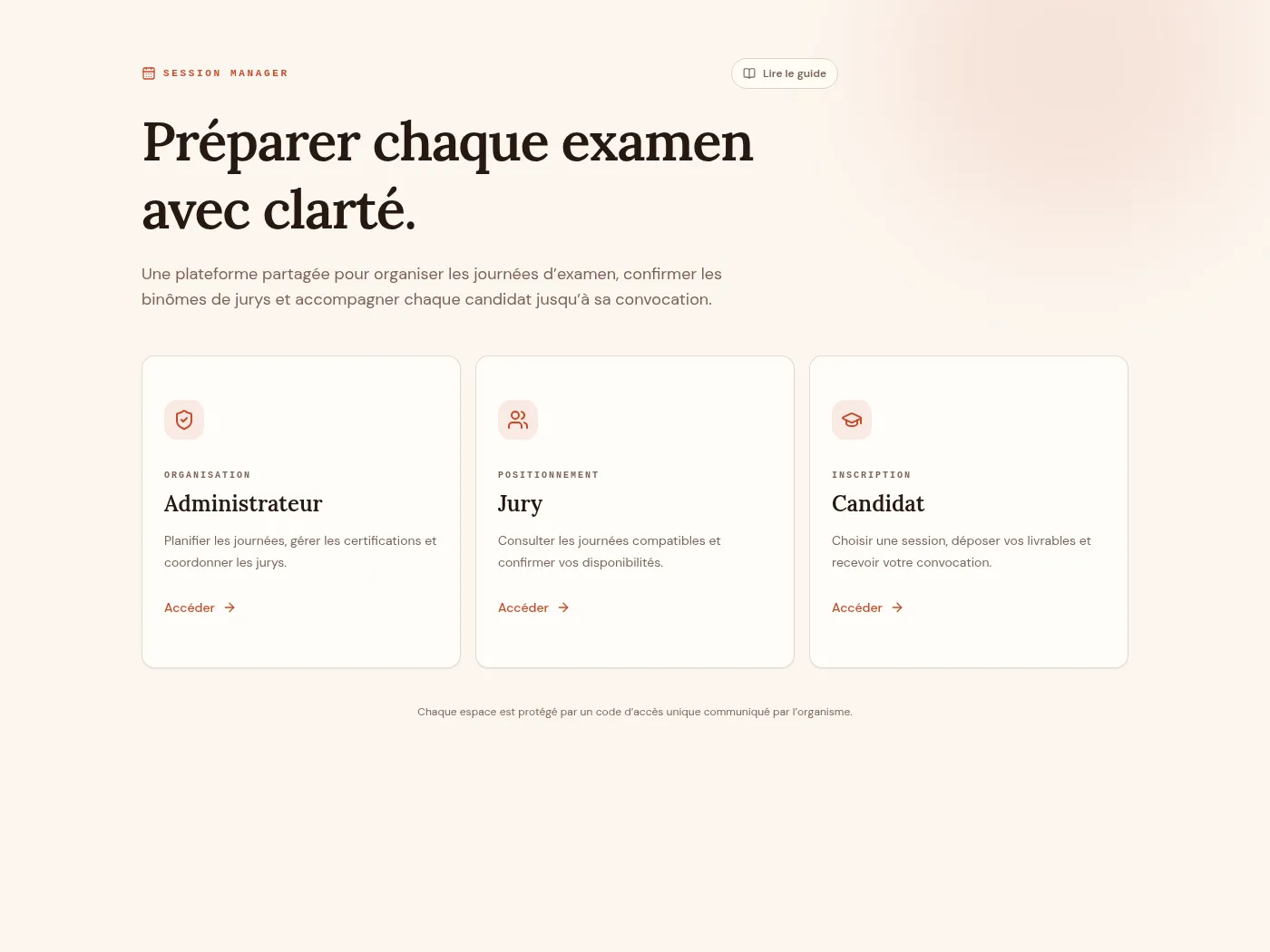 Blink Exam Session Manager