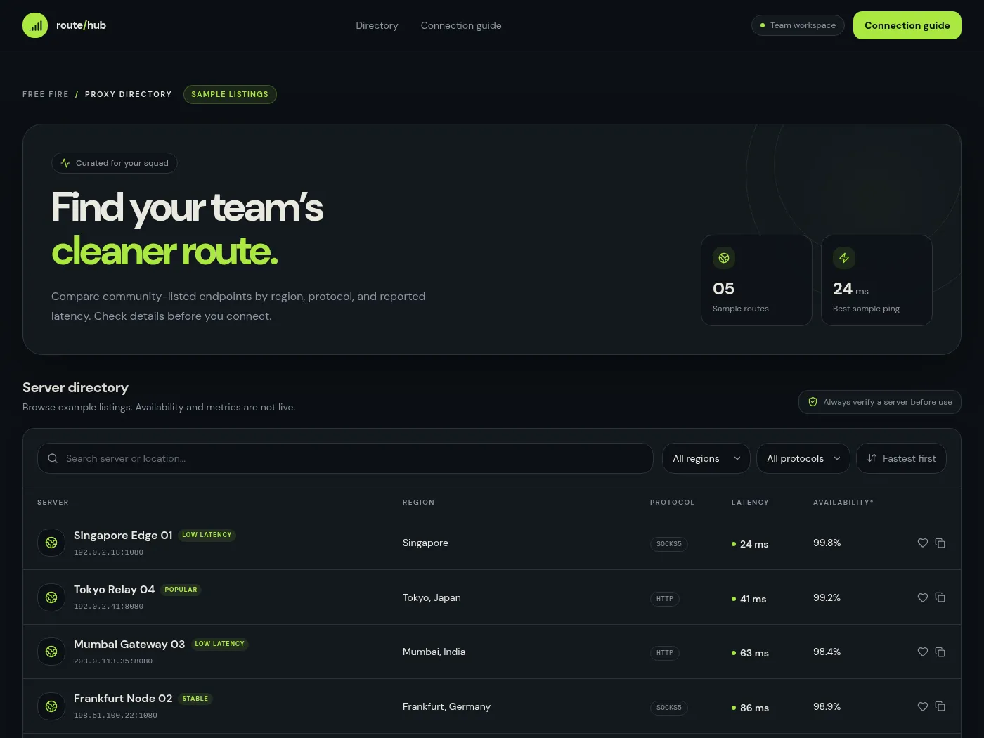 Free Fire Proxy Hub