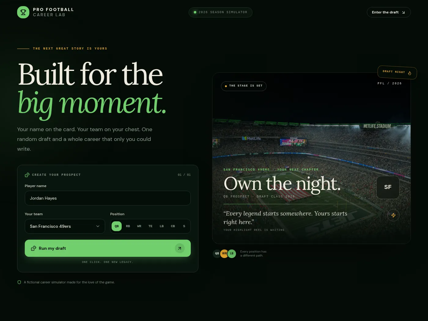 Pro Football Career Lab