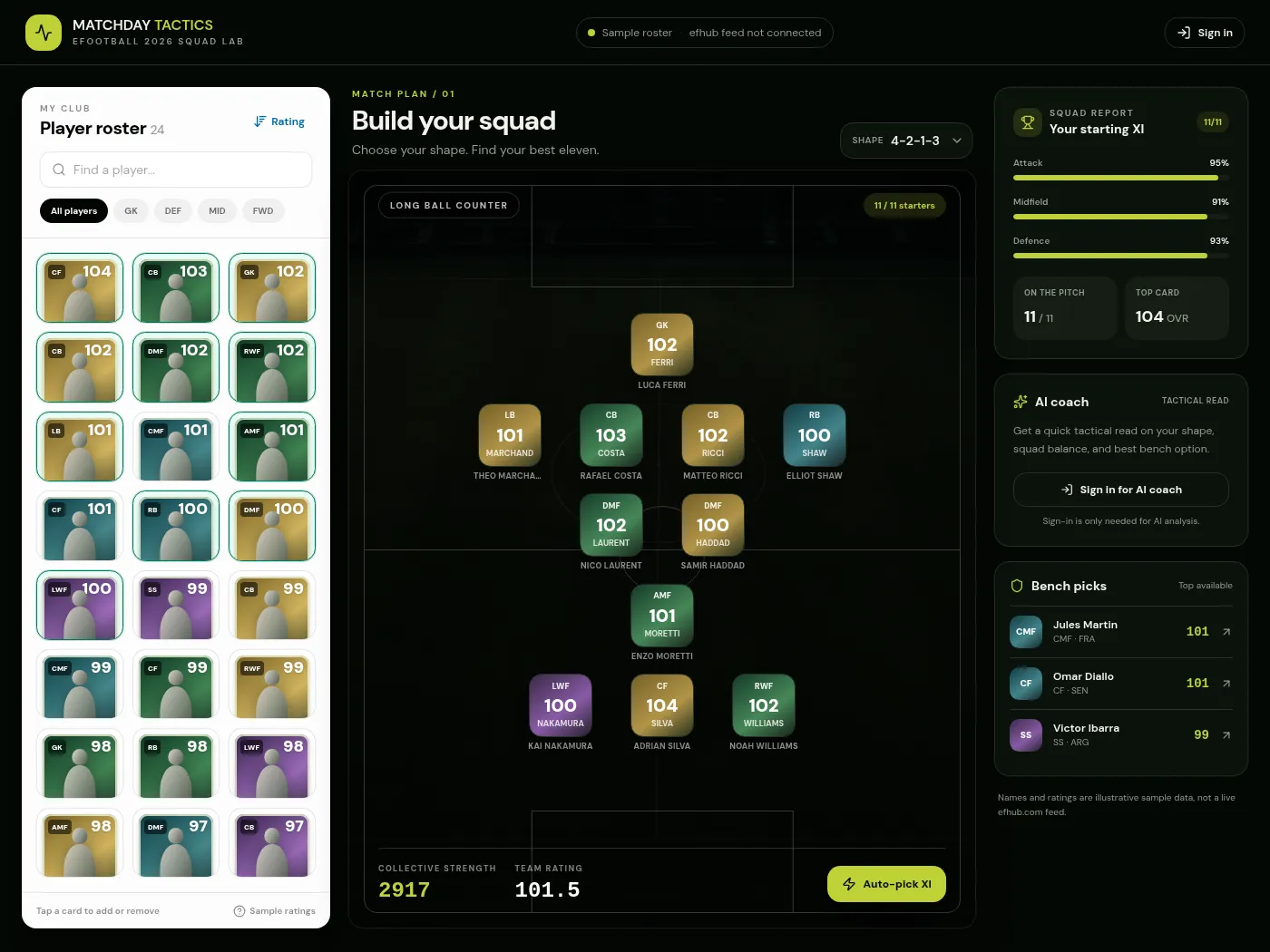 EFootball AI Squad Builder