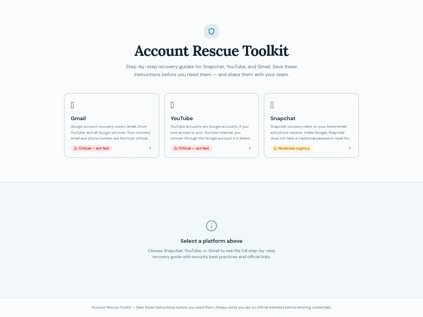 Account Rescue Toolkit