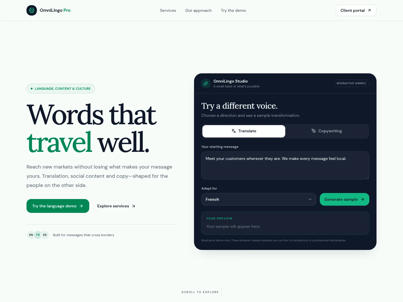 OmniLingo Pro Portal
