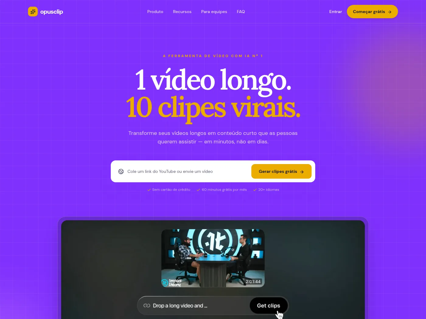 Opus Video AI Website