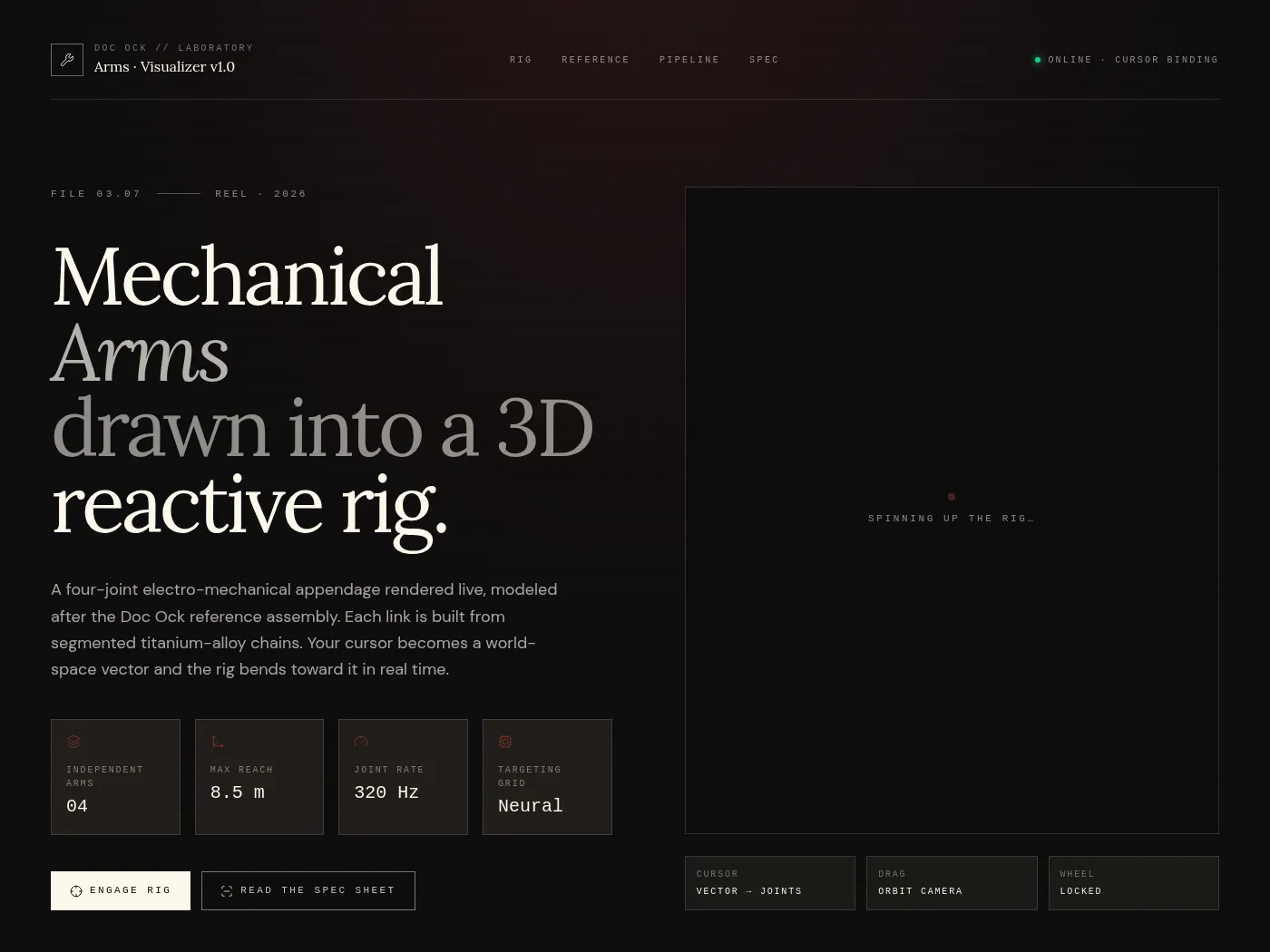 3D Mech Arm Visualizer