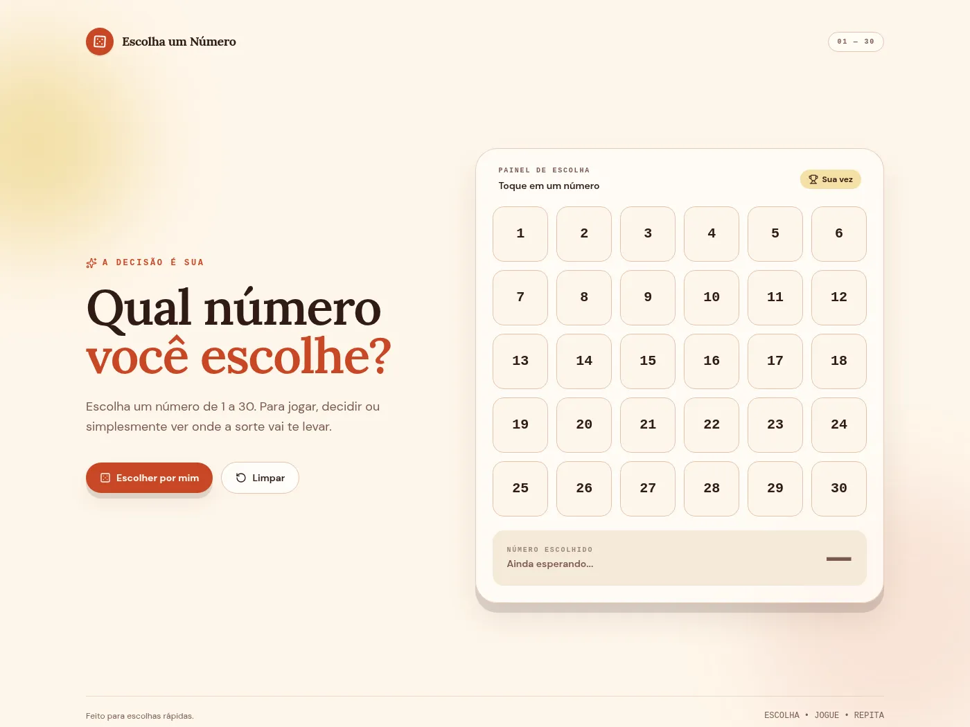 Escolha um Número