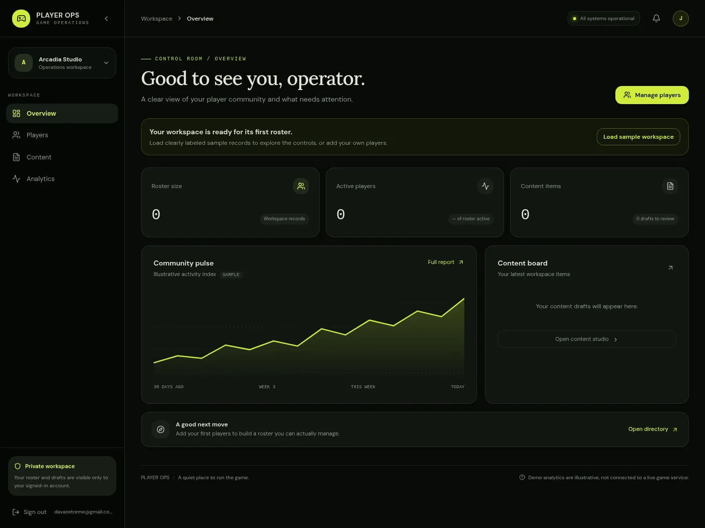 Game Admin Dashboard