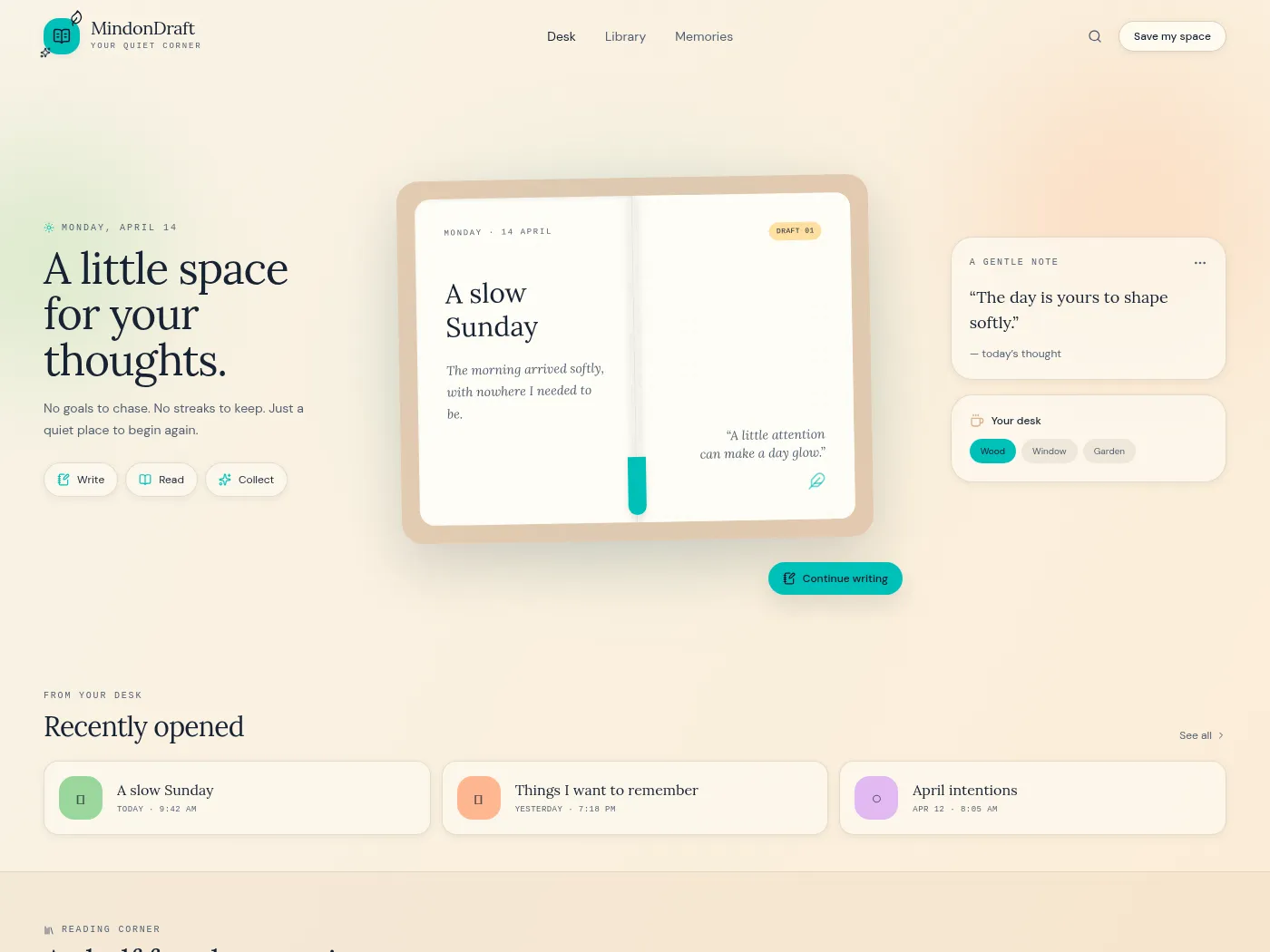 MindonDraft Journal App