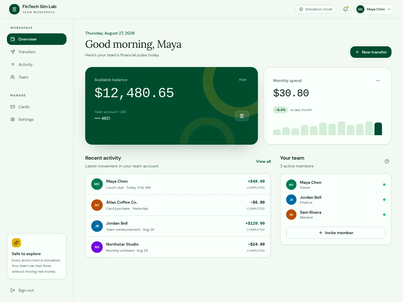 FinTech Sim Lab