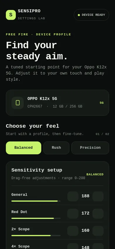 SensiPro Settings Finder