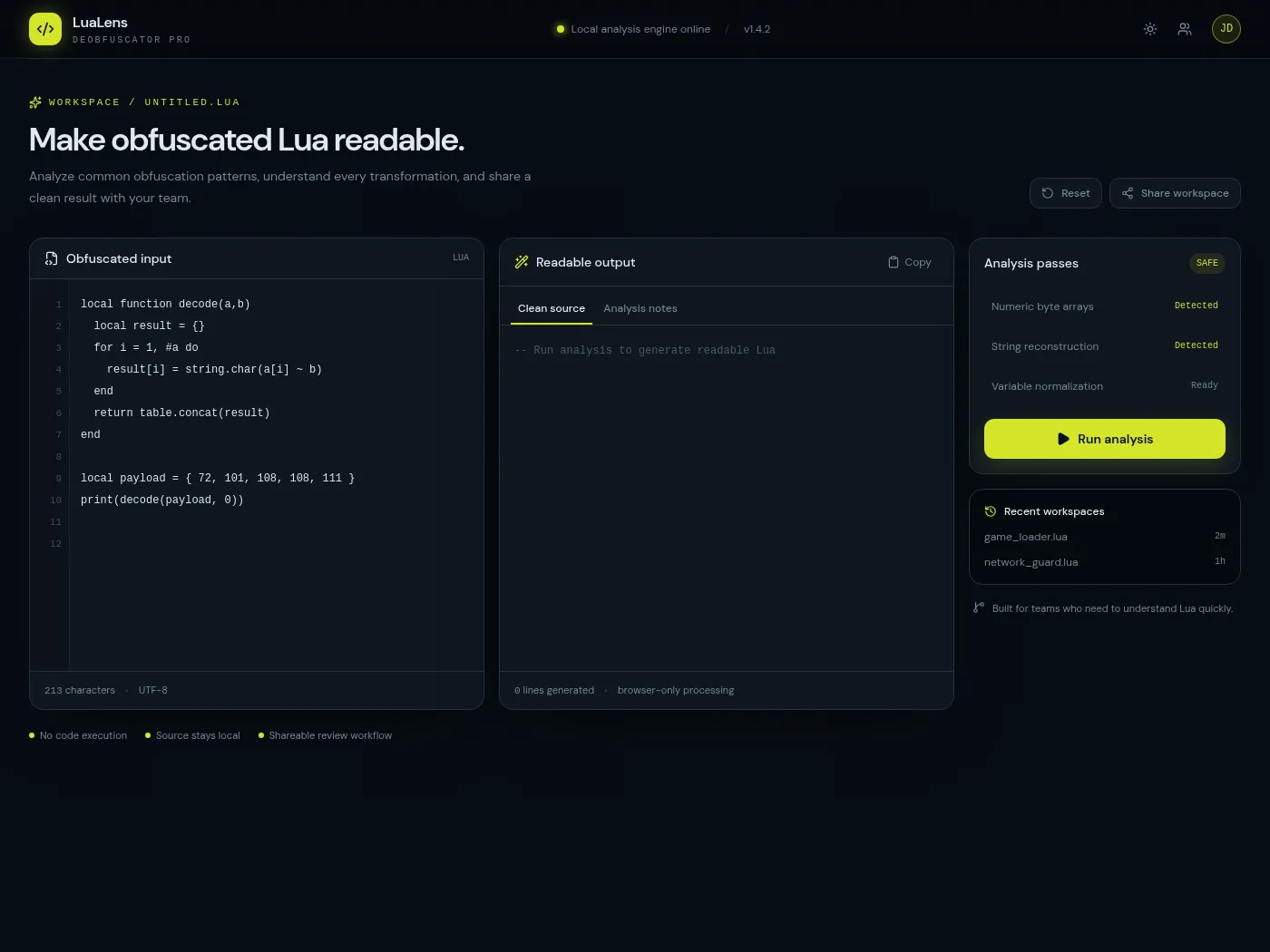 Lua Deobfuscator Pro