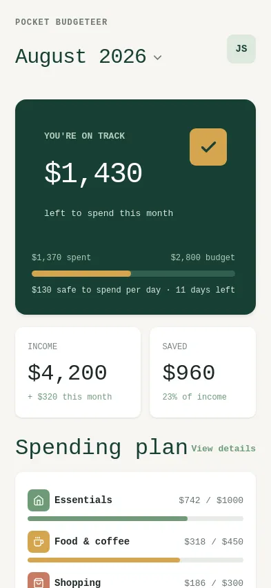 Pocket Budgeteer