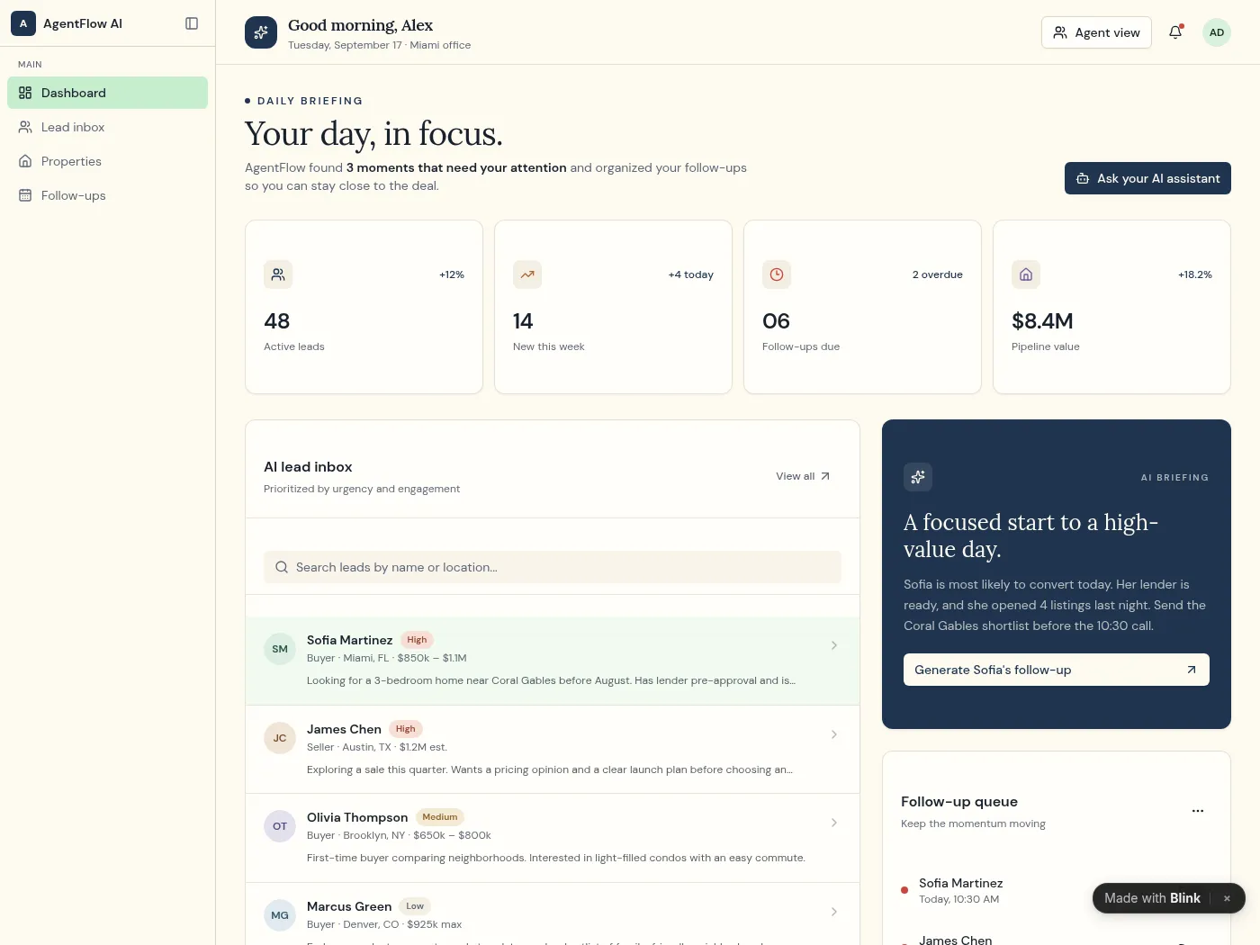 AgentFlow AI CRM