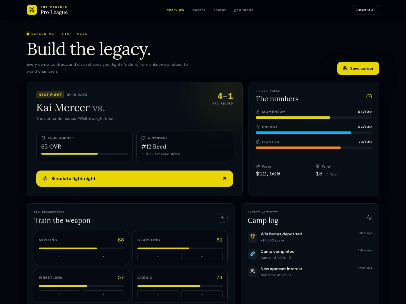 MMA Manager Pro