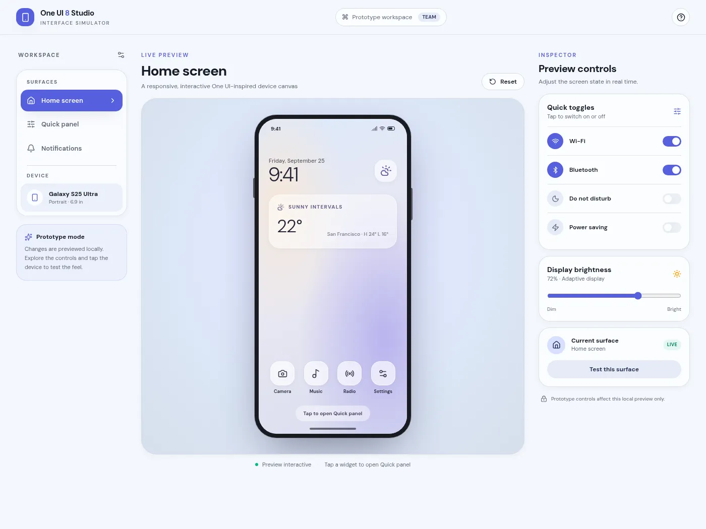 One UI 8 Web Simulator