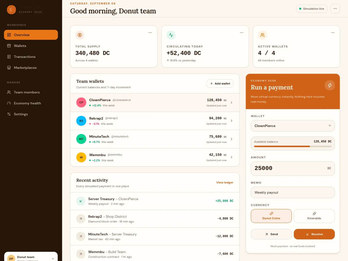 DonutSMP Economy Simulator