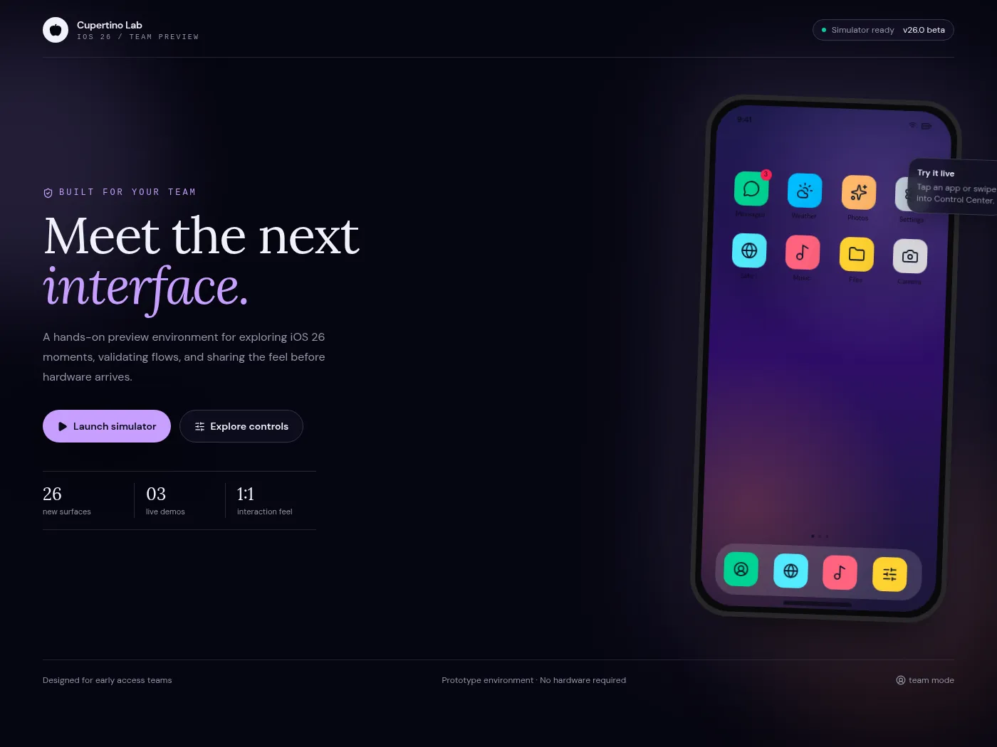 iOS 26 Web Simulator