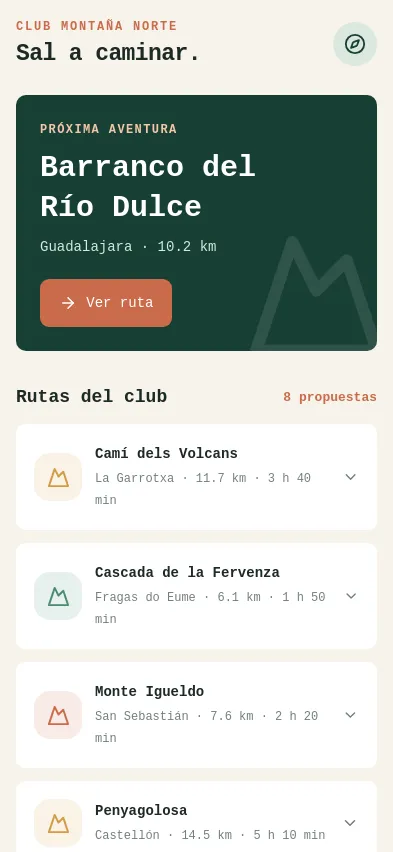 Senderismo Club Tracker
