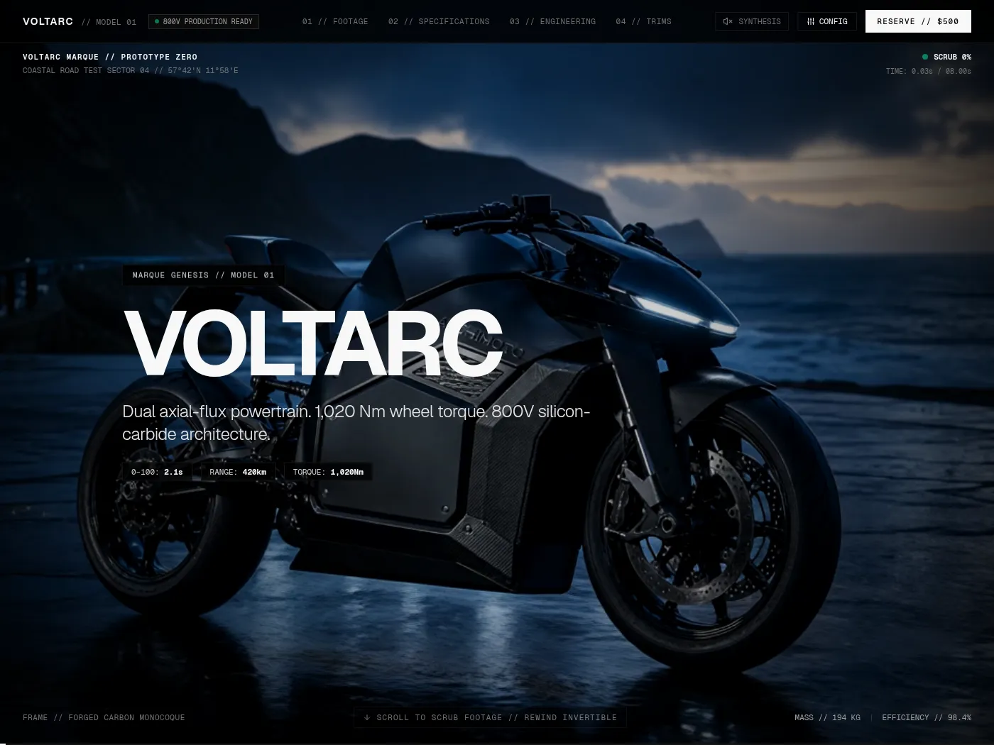 VOLTARC Electric Moto Site