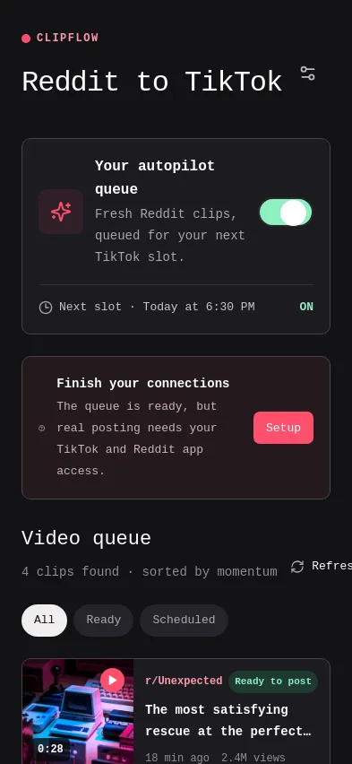 Reddit to TikTok AutoPoster