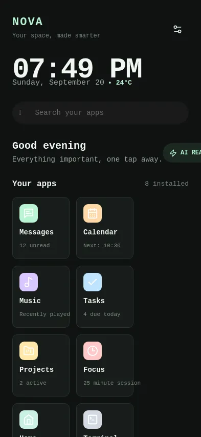 AI Native Android Launcher