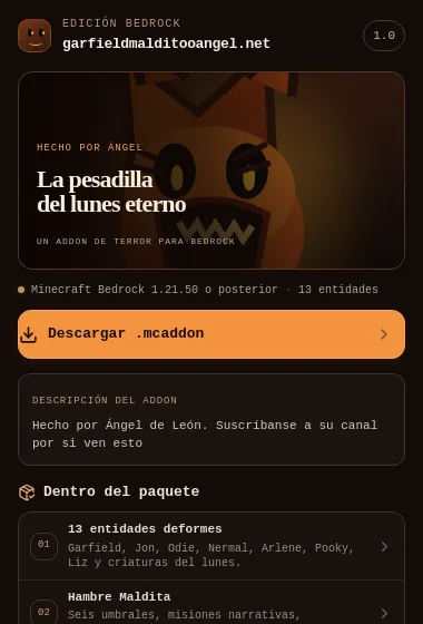 Garfield Maldito Horror Addon