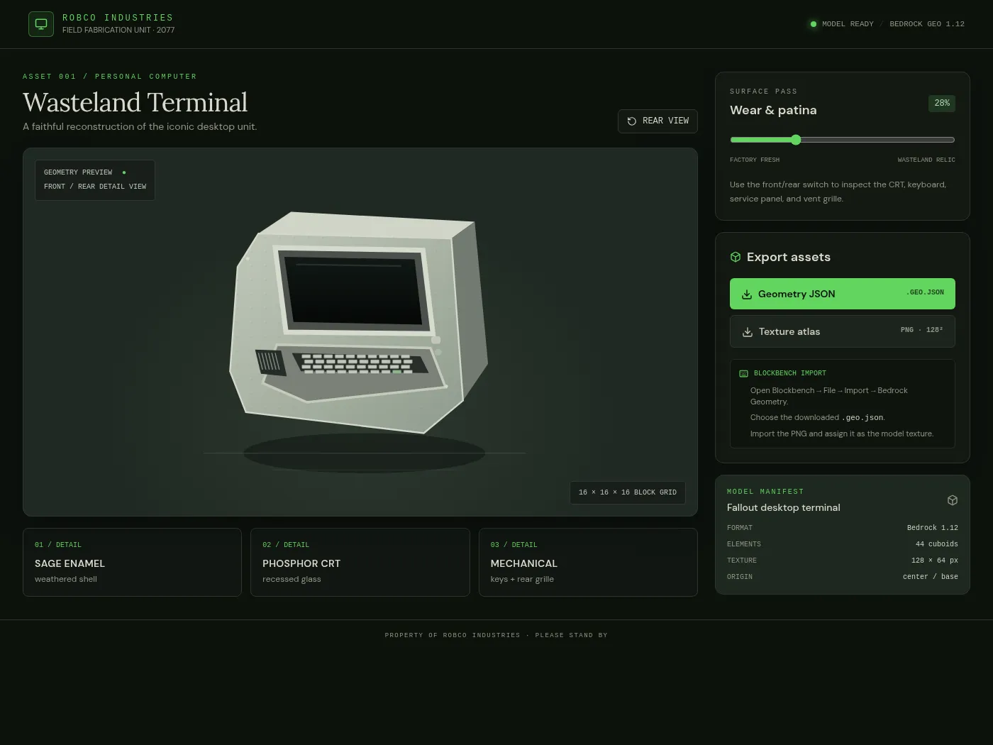 Fallout Terminal Model