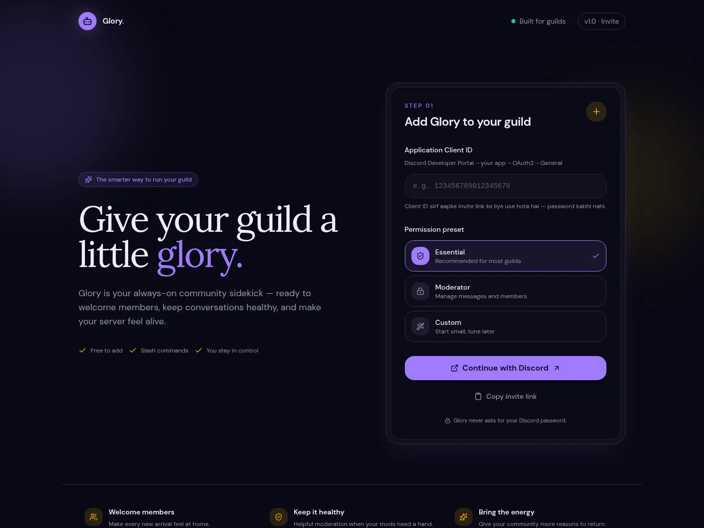 Glory Bot for Guilds