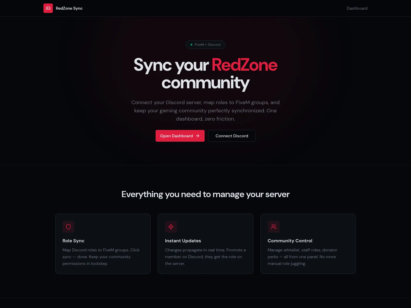 RedZone FiveM Discord Sync