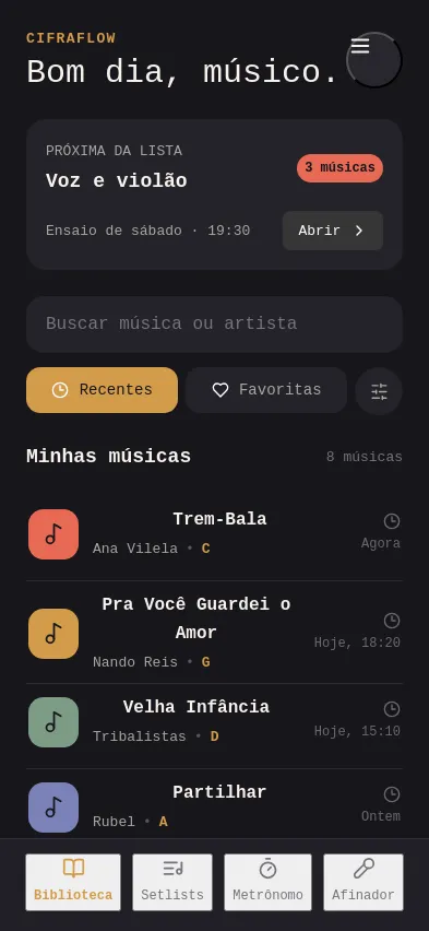 CifraFlow Songbook App